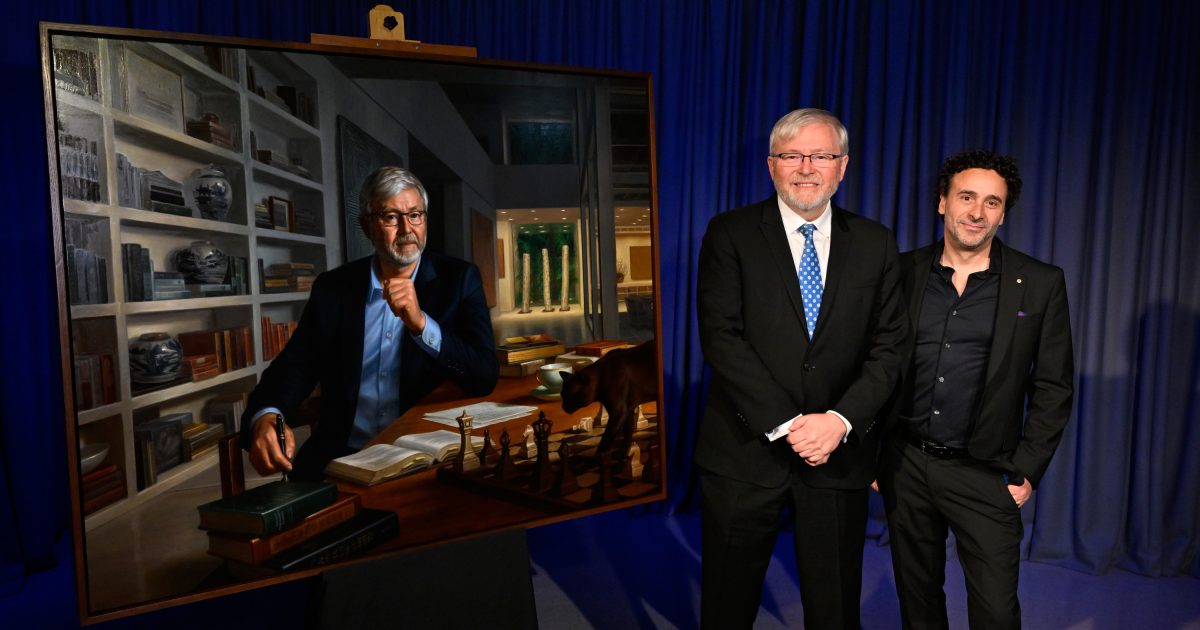 Official Rudd portrait unveiled, complete with unofficial prime ...